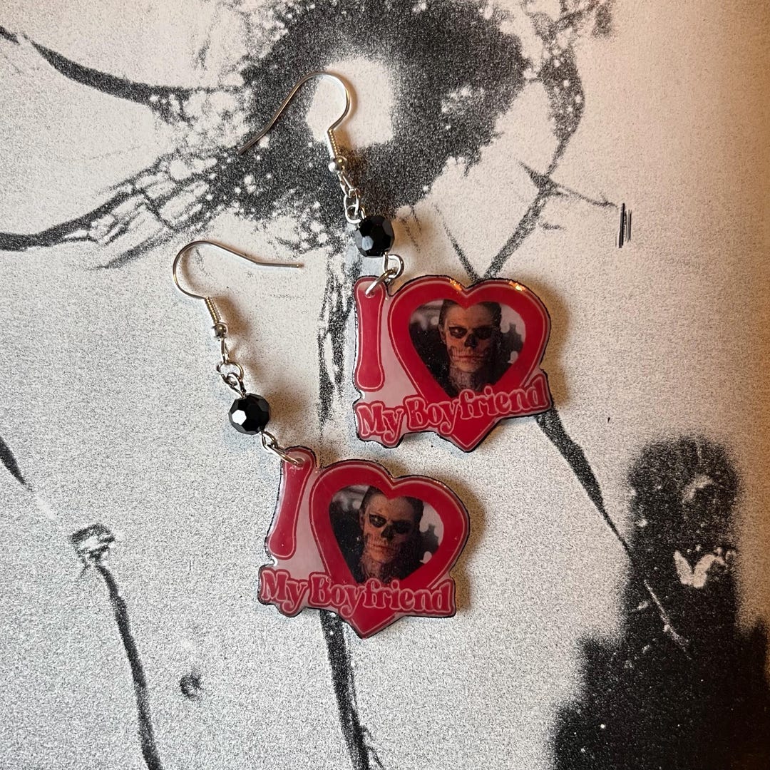 Tate Langdon I Heart My Boyfriend Earrings - Handmade Unique Gift ...