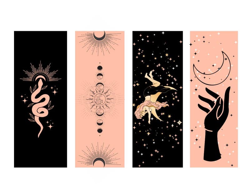 Printable Bookmark-pdf Digital File-femme Moon - Etsy