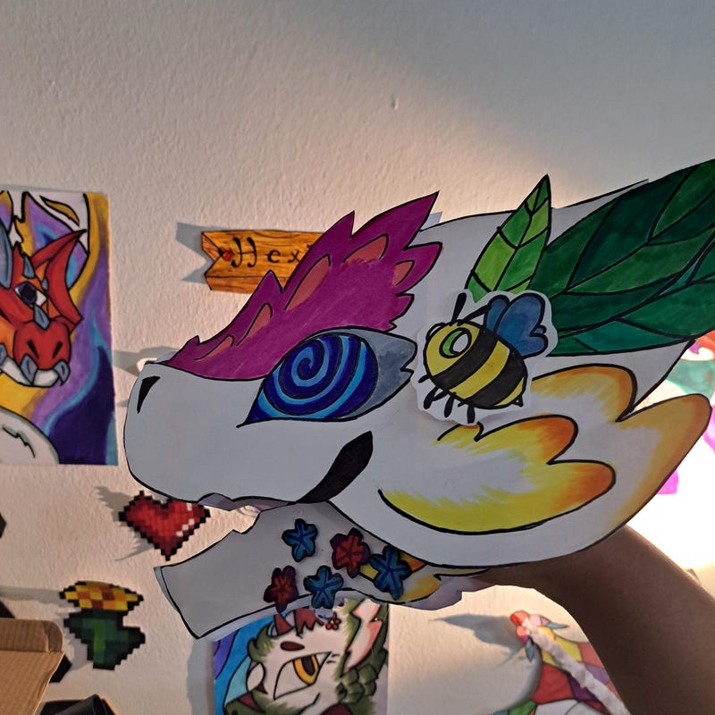 Dragon Puppet Paper - Etsy