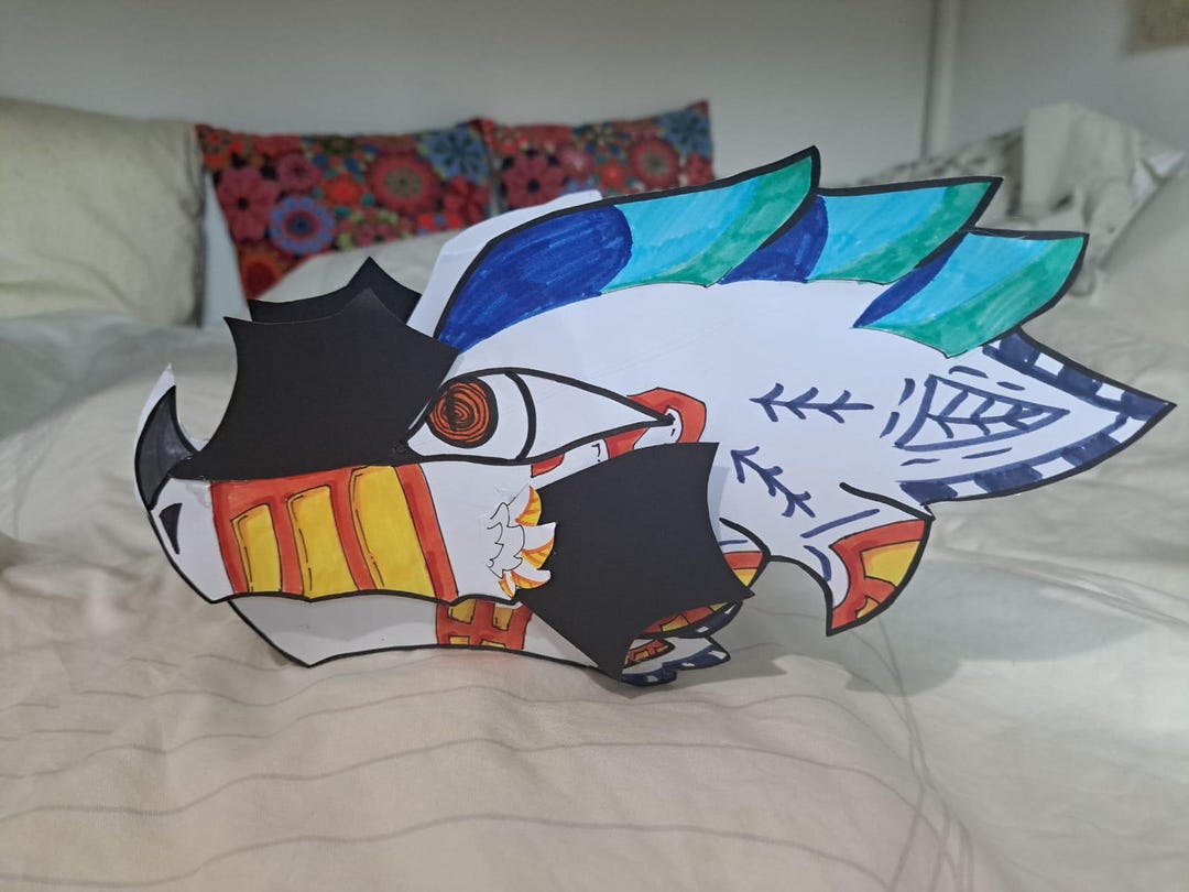 Paper Dragon Puppet Handmade Original Design Name Cerius Etsy