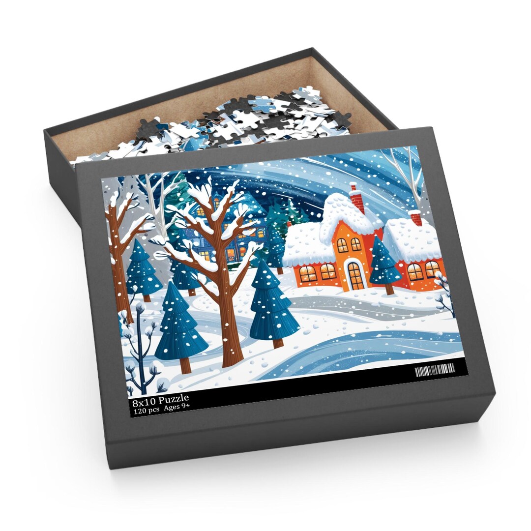 Winter Wonderland Puzzle, Cozy Holiday Gift, Family Activity, Snowy ...