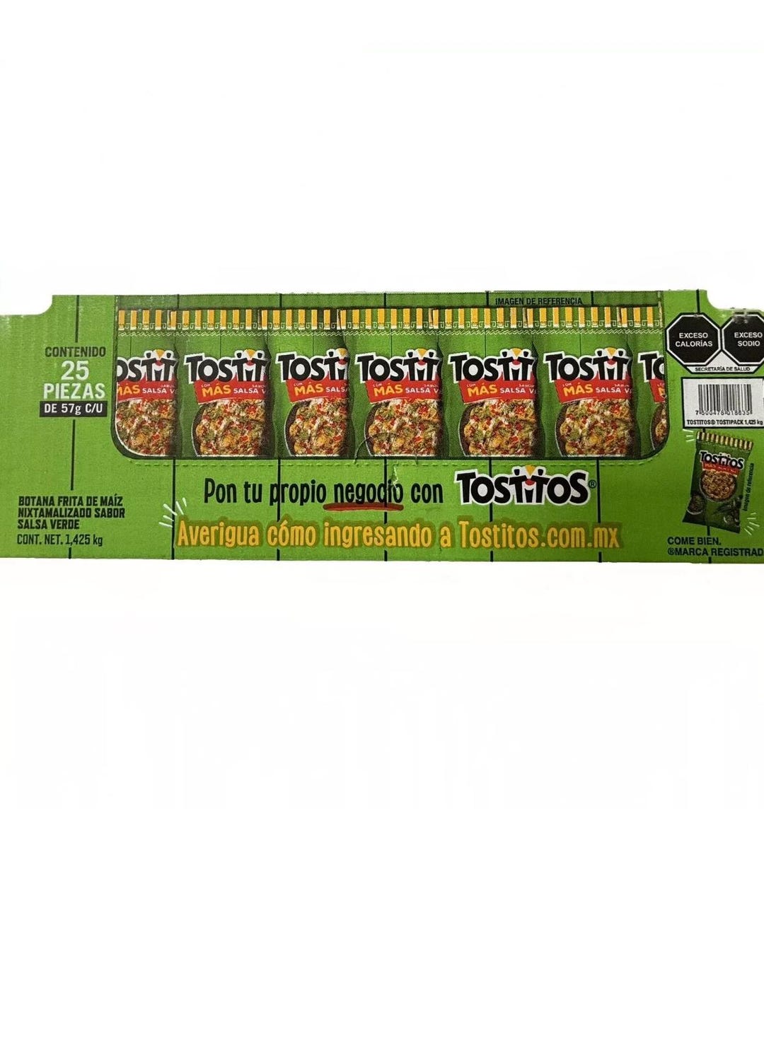 Sabritas Tostitos Salsa Verde 25 Pack Mexican Chips 25 Count 56g Bags ...
