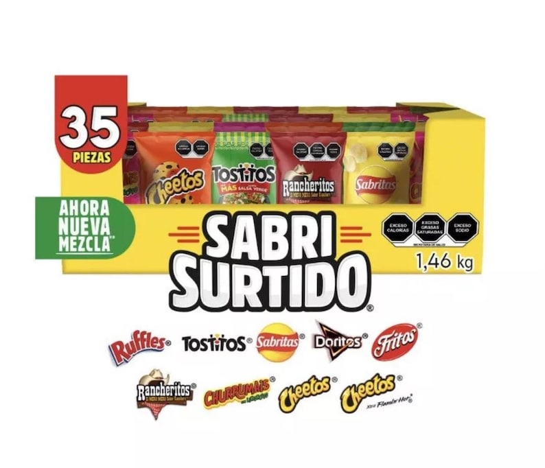 Sabritas Tostitos Salsa Verde 25 Pack Mexican Chips 25 Count 56g Bags ...