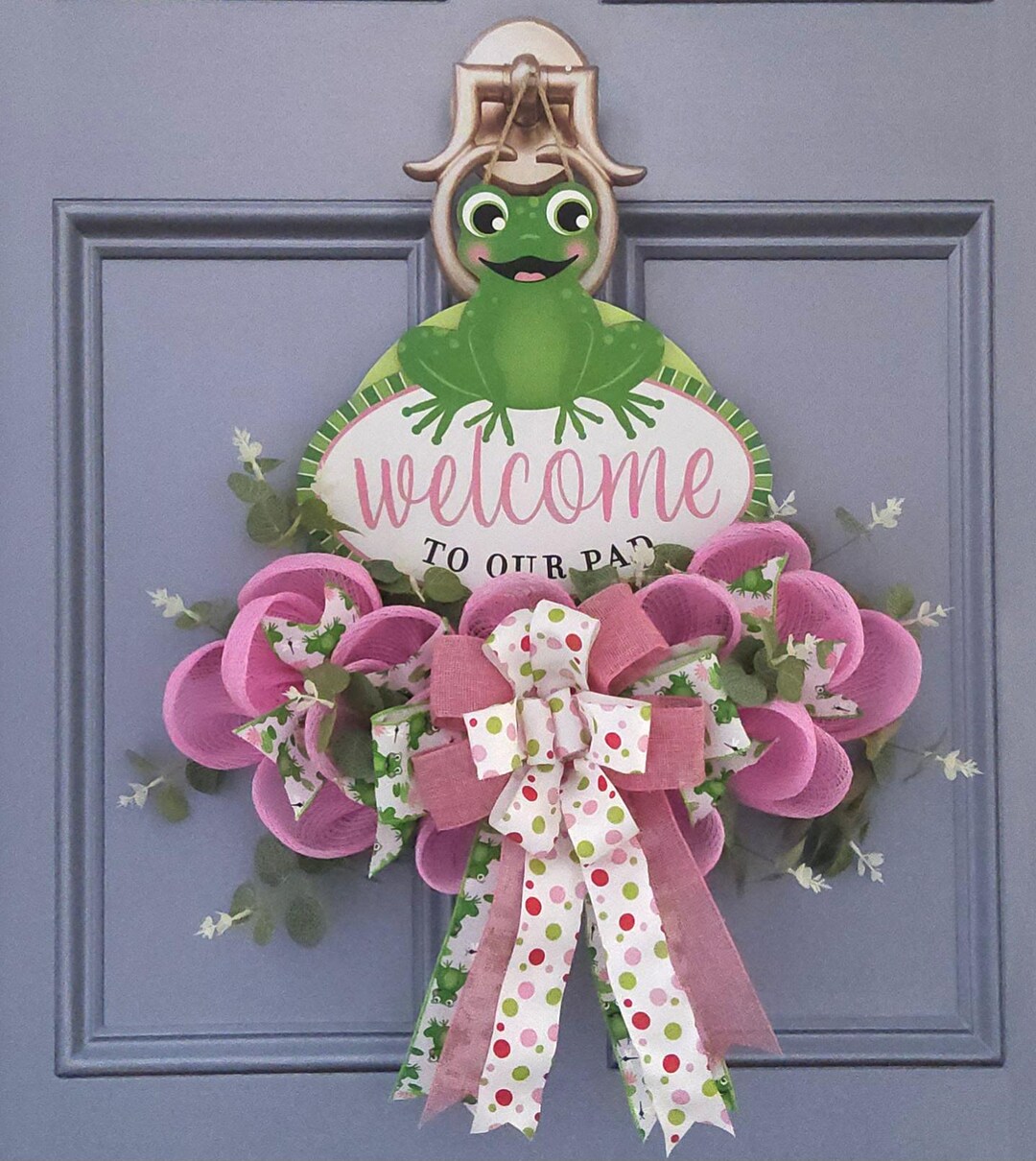 FROG HANGER Wreath, Spring, Summer, Farmhouse, Mother's Day, Everyday ...