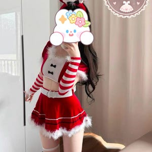 Snow Bunny Girl Cosplay Costume Christmas/new Year Maid Outfit in Red ...