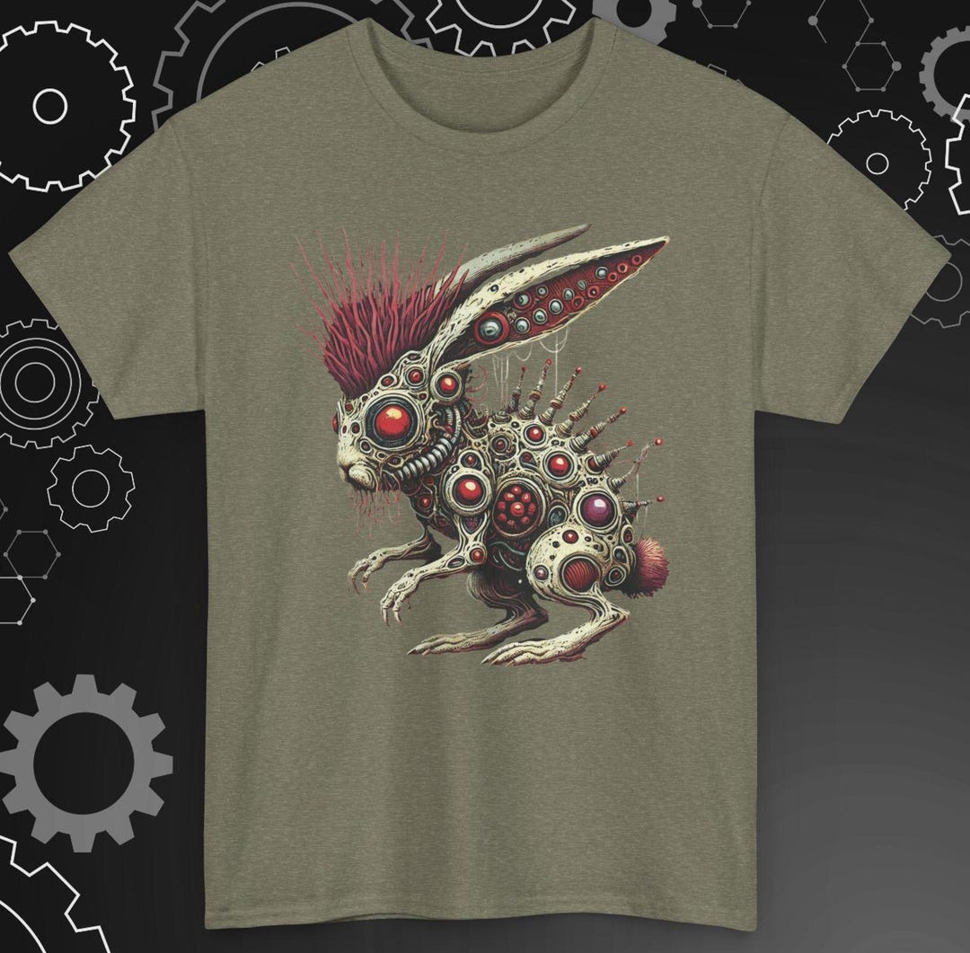 Cyber Goth Cyberpunk Bunny Tee, Techwear Tshirt, Whimsigoth Clothing ...