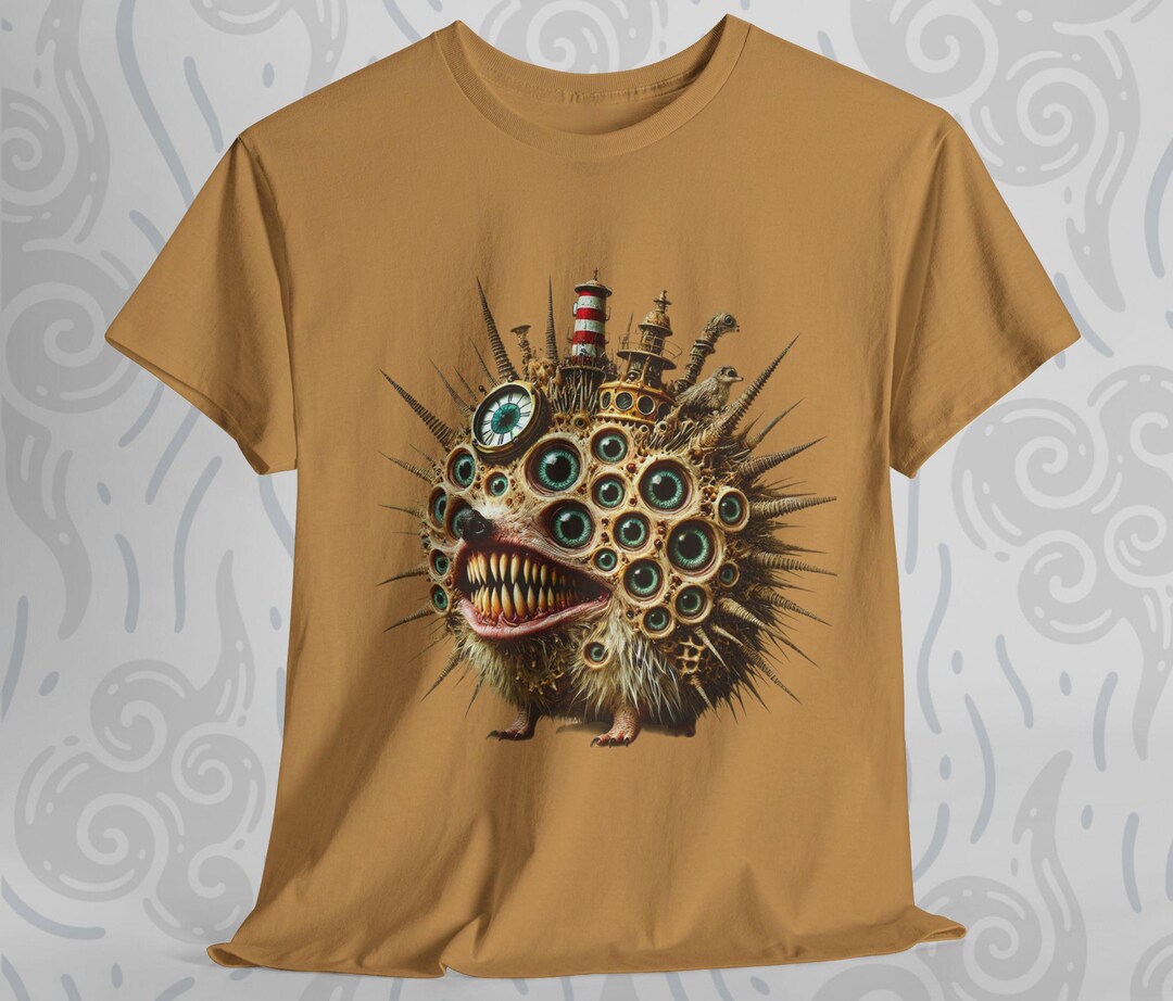 Freak Dystopian Hedgehog T-shirt, Odd Strange Weird Shirt, Mutated ...