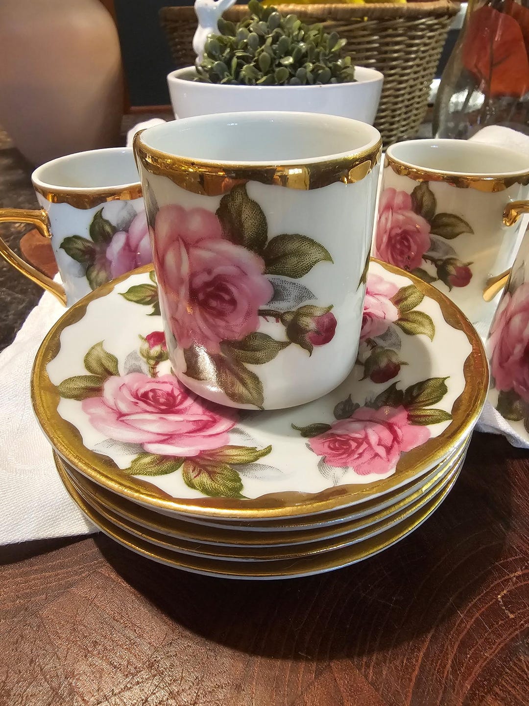 Vintage Andrea by Sadek Set of 5 Tea Cup and Saucer Set - Etsy