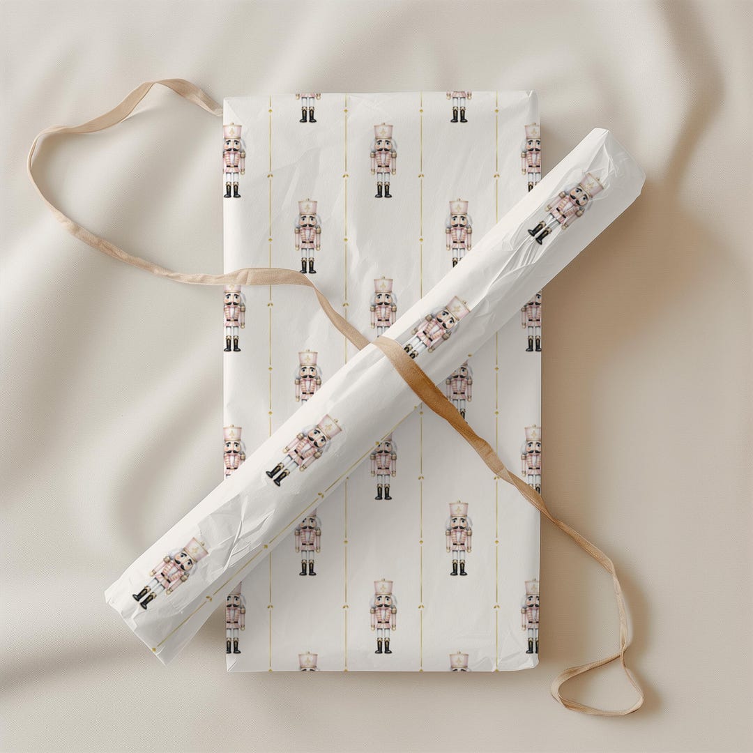 Pink Nutcracker Wrapping Paper Christmas Gift Wrap Holiday Wrapping ...