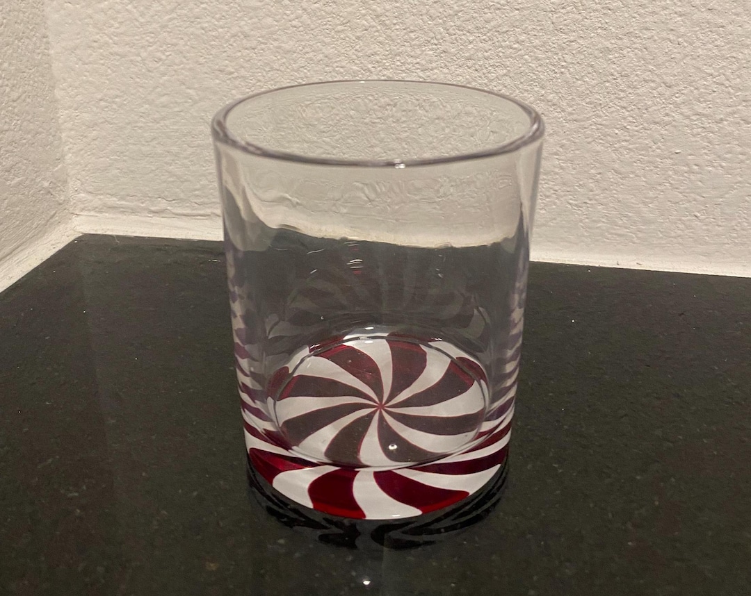 Candy Cane Drinking Glass - Etsy