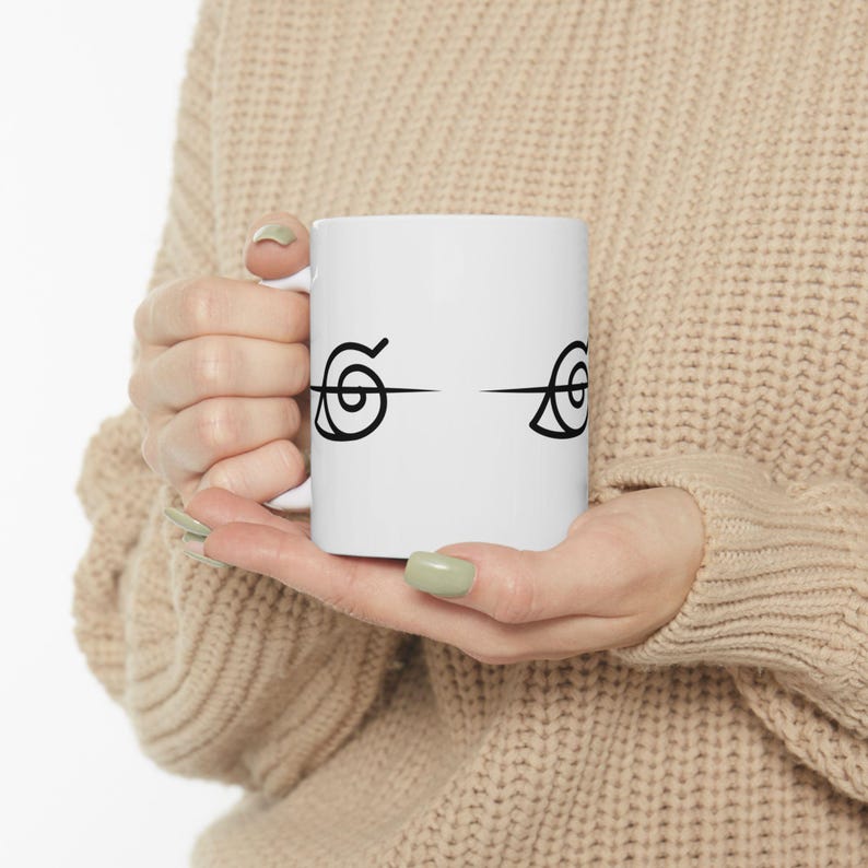 Naruto Mug, Crossed Konoha Ninja Logo Village, Anime Coffee Cup ...