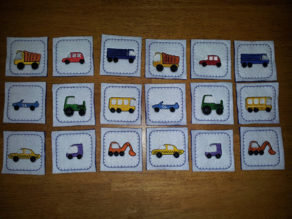 Vehicles Memory Matching Game - Etsy
