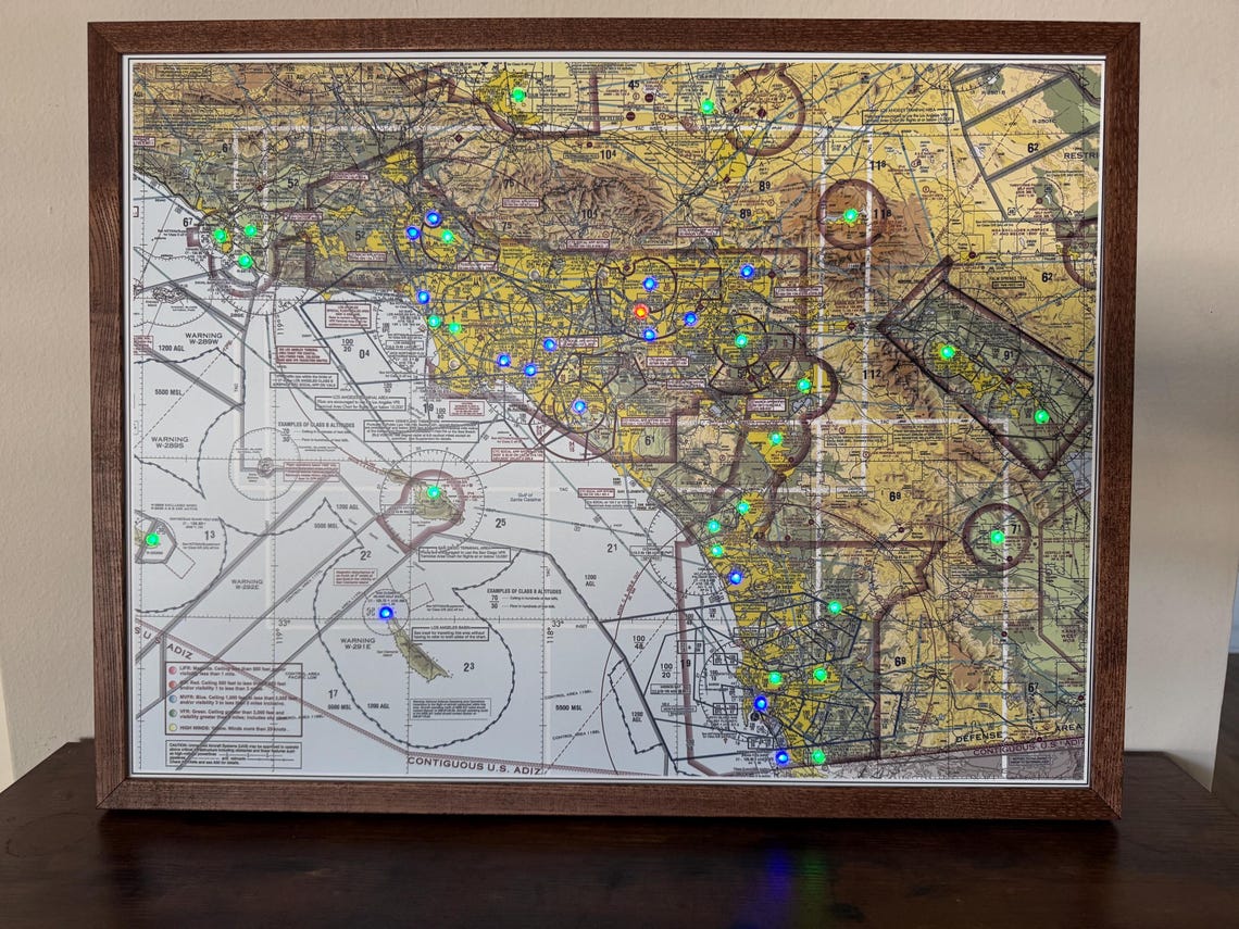 METAR Map, LED Realtime Weather Map, Aviation Art, Electronics - Etsy