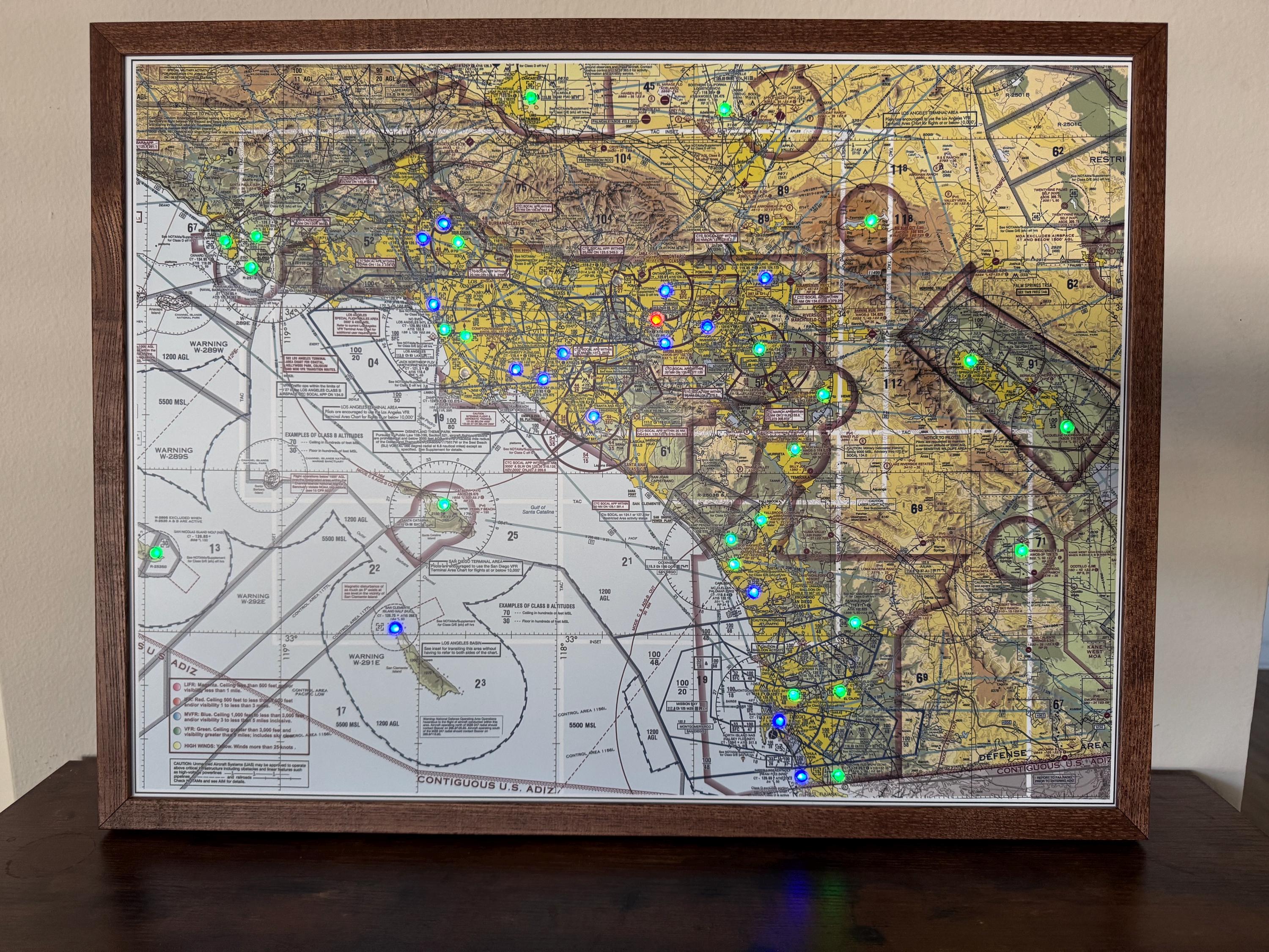 METAR Map, LED Realtime Weather Map, Aviation Art, Electronics - Etsy