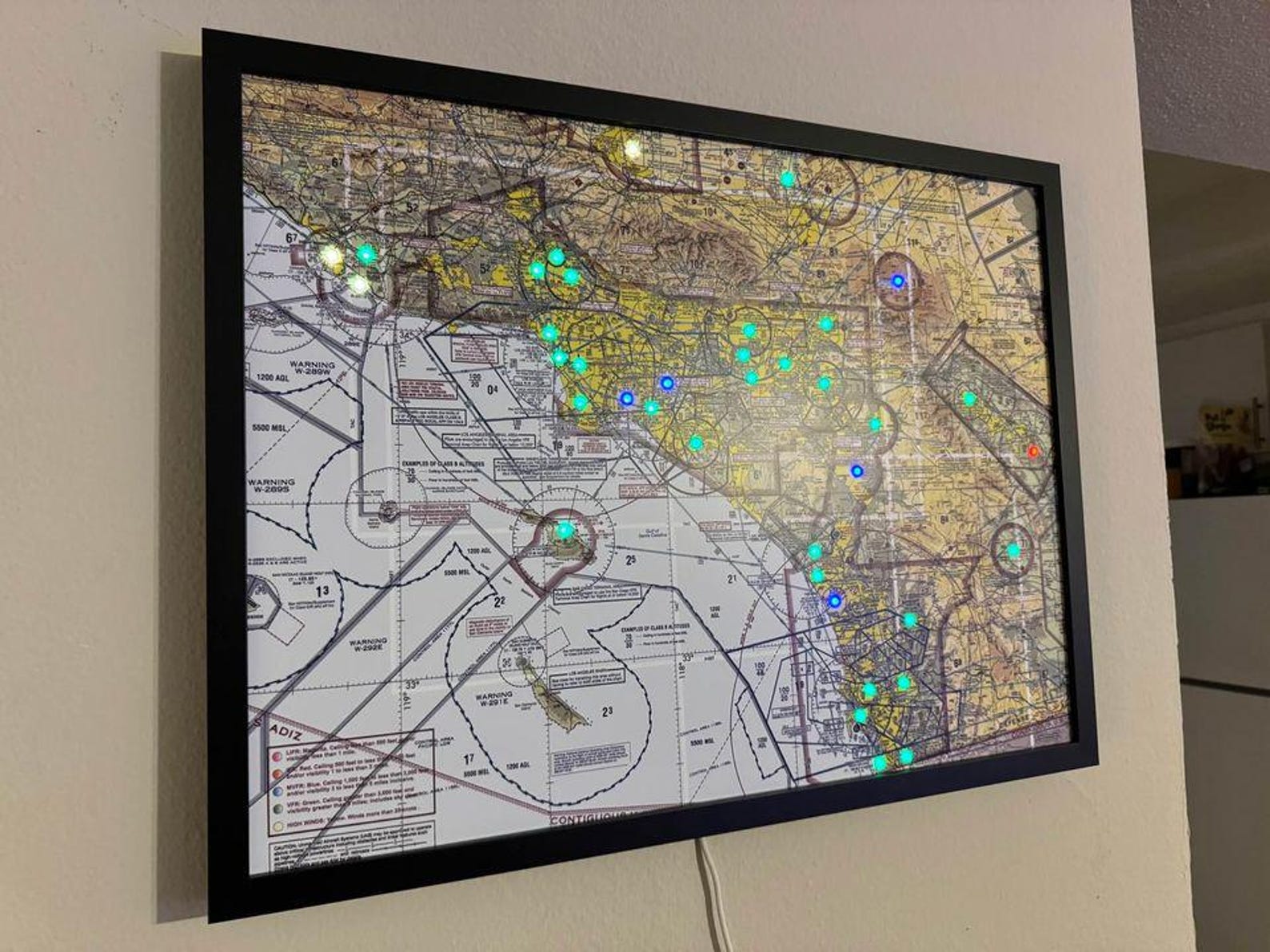 METAR Map, LED Realtime Weather Map, Aviation Art, Electronics - Etsy