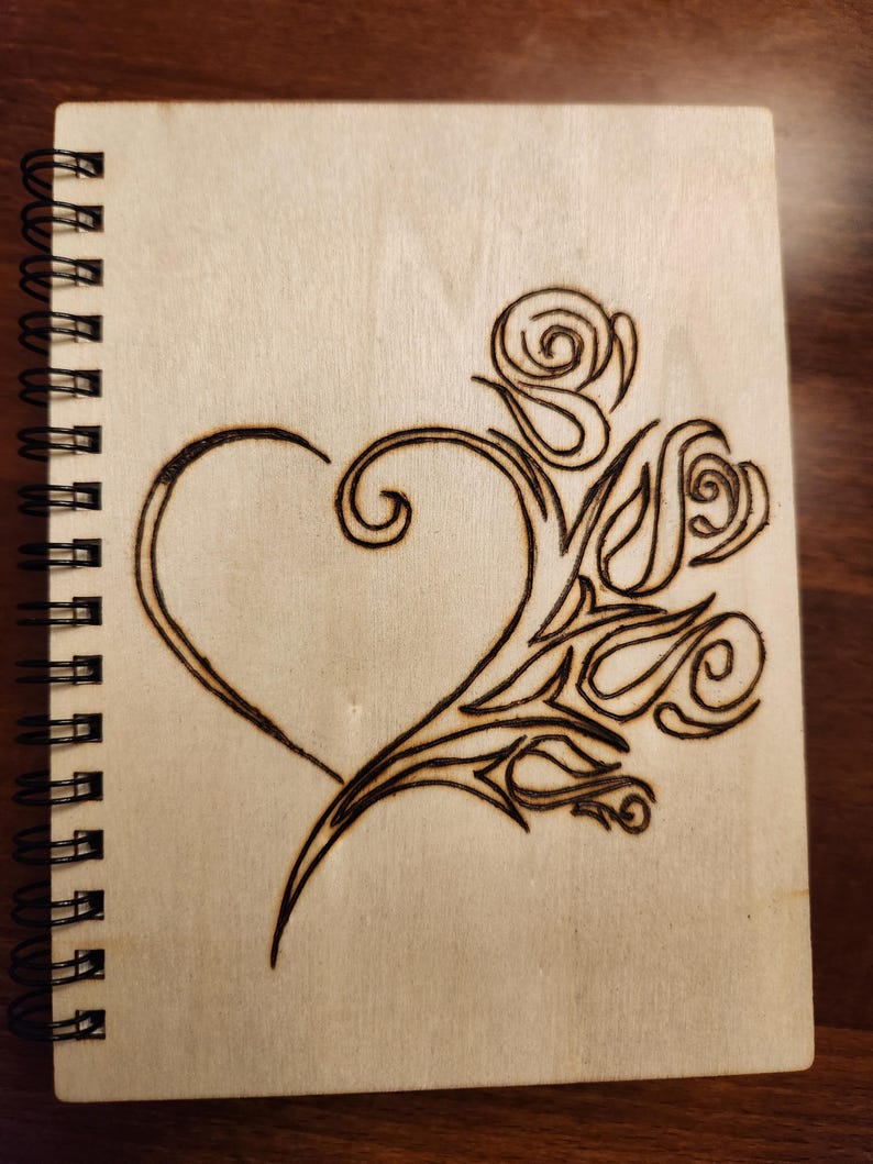 Heart Flower Cover Art Mini Notebook - Etsy