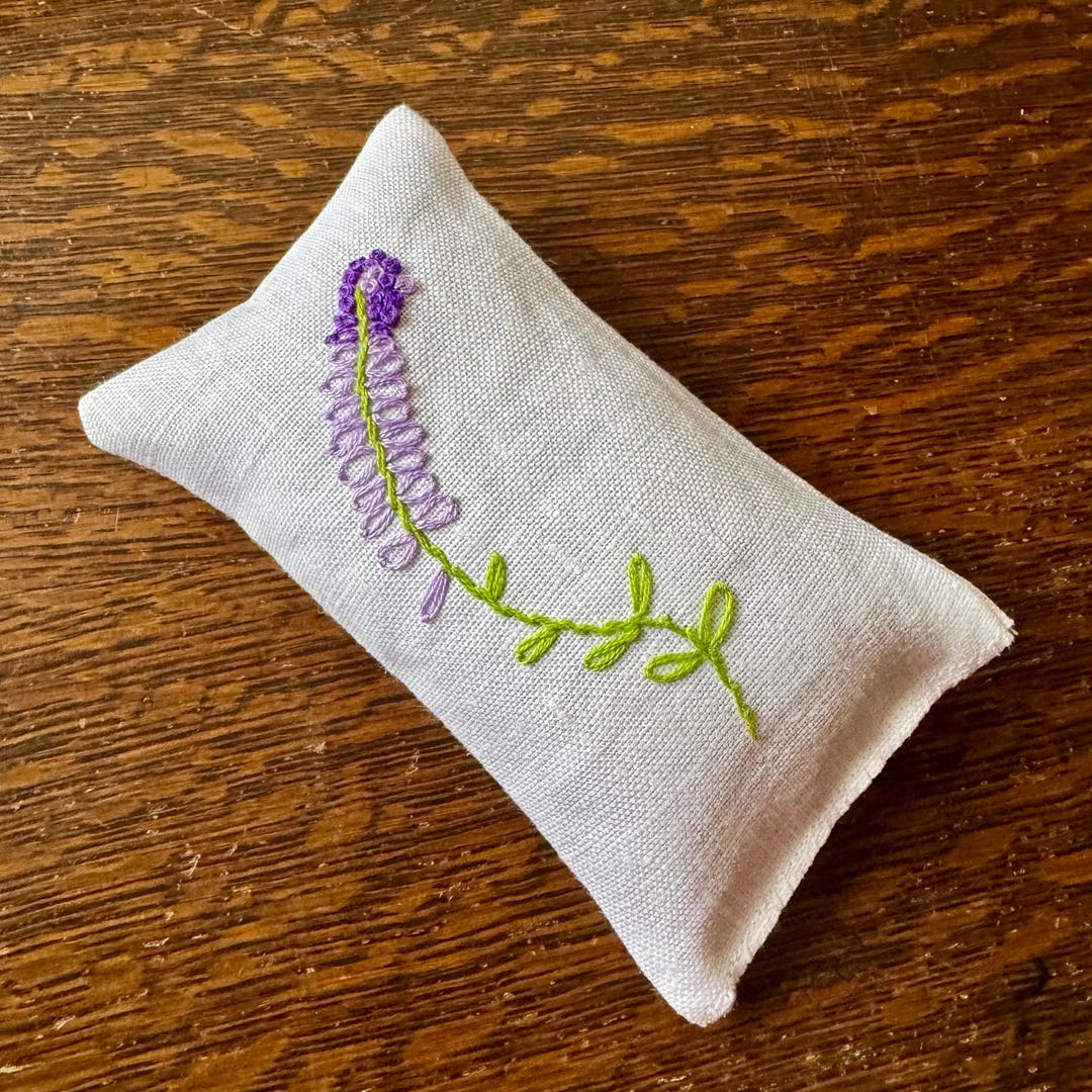 Linen Sachet, Hand Embroidered Filled With Lavender, Lavender Sachet ...