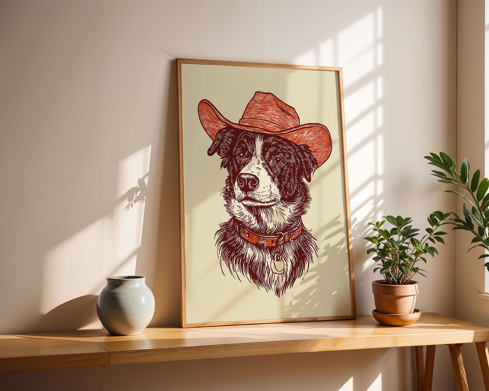 Cowdog Blue Heeler Southwestern Print. Western Wall Art. Australian ...