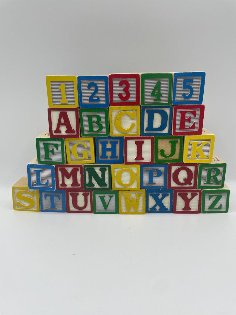 Wood Alphabet Letter Blocks 1 1/4 Vintage and New - Etsy