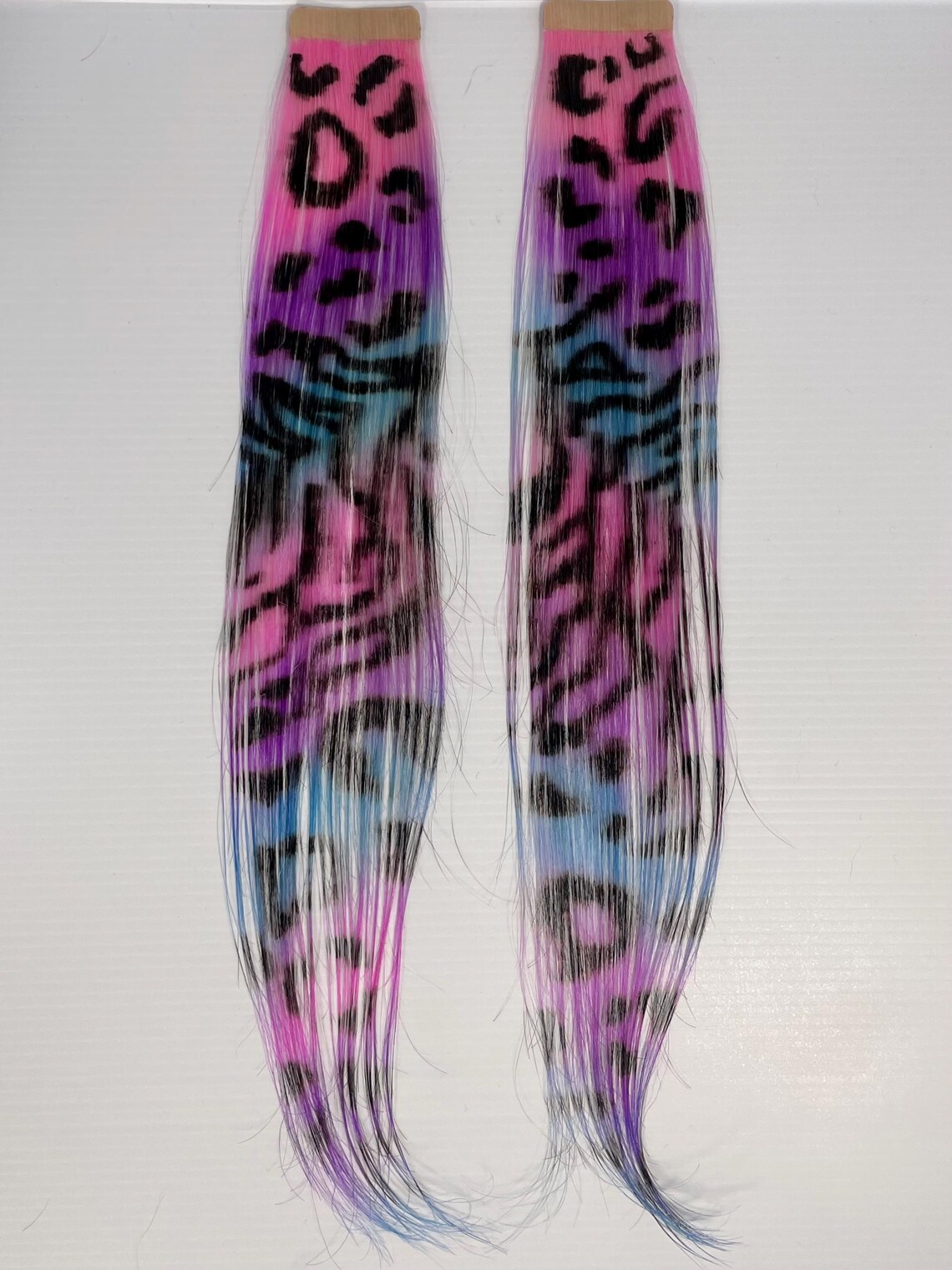 Pastel Animal Print Tape in Highlights Professionally Colored 100% Remy ...