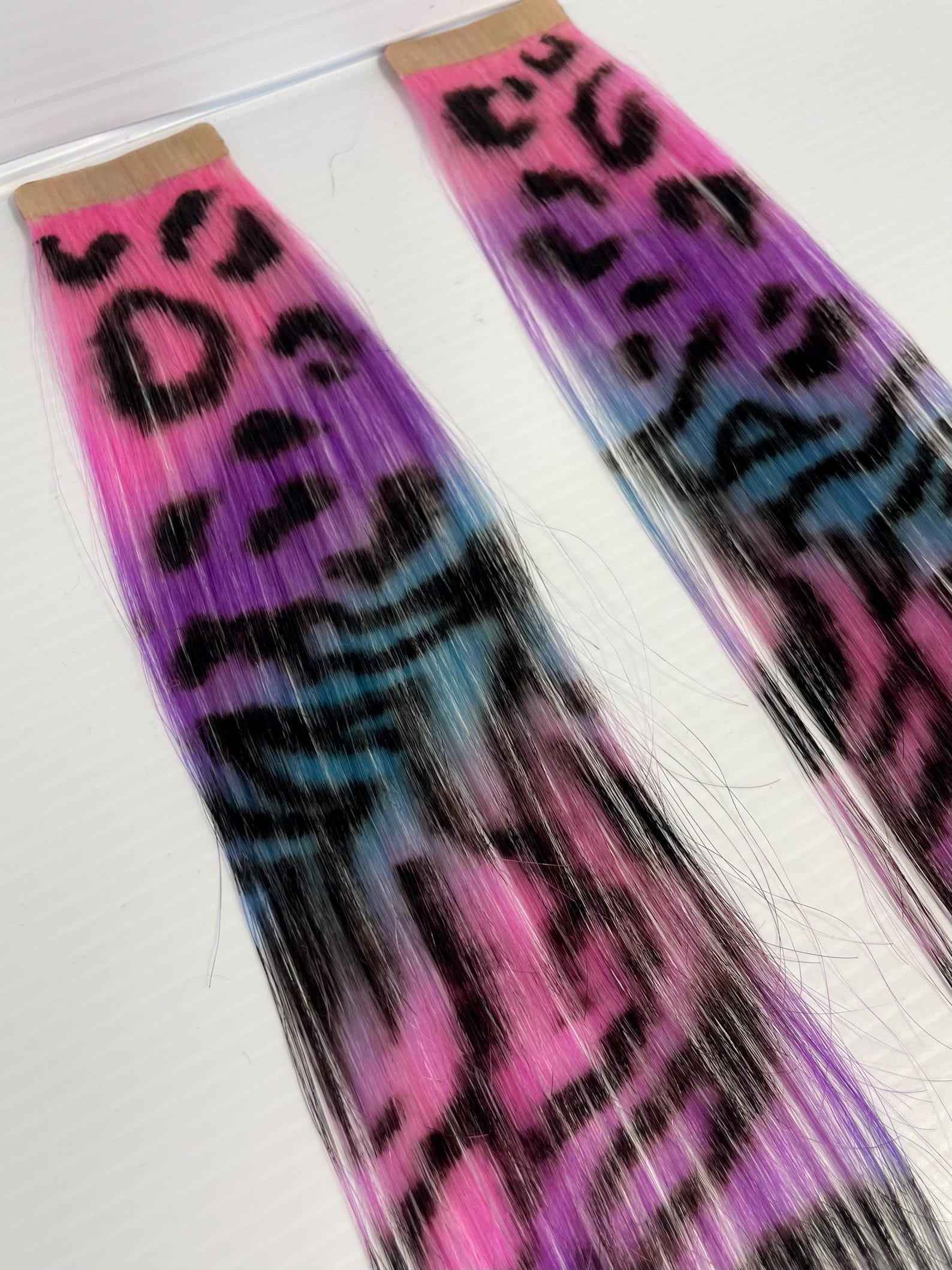 Pastel Animal Print Tape in Highlights Professionally Colored 100% Remy ...
