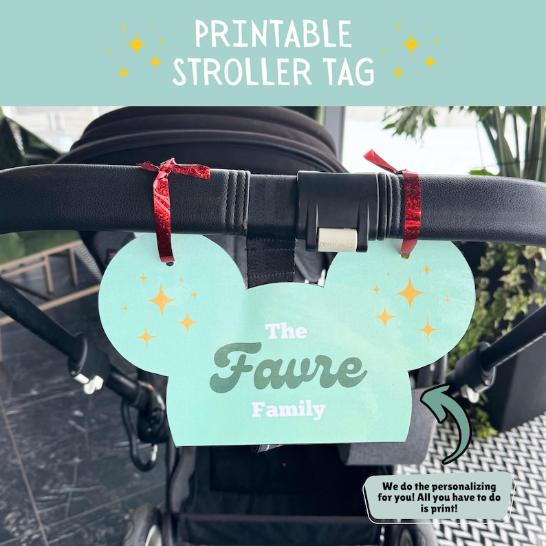 Mickey-inspired Stroller Tag, Personalized Stroller Tag, Disney ...