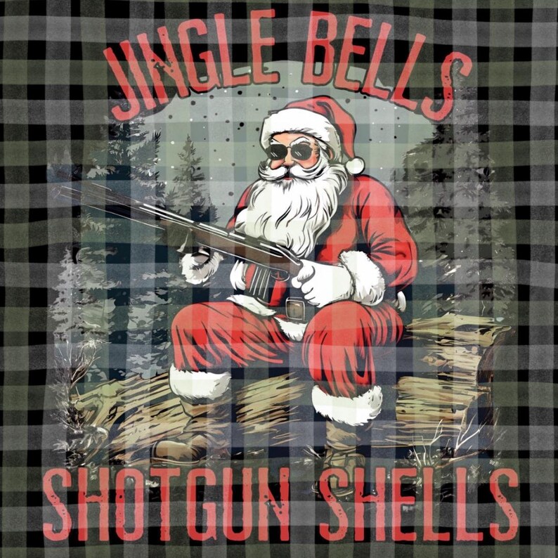 Jingle Bells Shotgun Shells PNG, Funny Santa Viral PNG Design ...