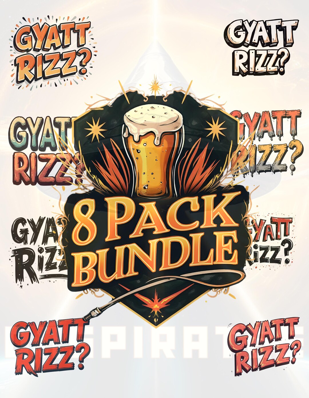 Gyatt Rizz PNG 8 Pack Bundle, Cool Gyatt Rizz PNG Designs, Gen Z PNG ...