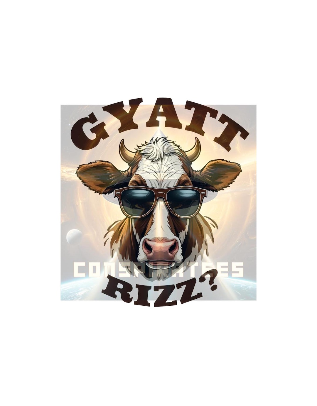 Gyatt Rizz PNG, Cool Cow PNG Design, Gyatt Rizz Design, Gen Z Png ...