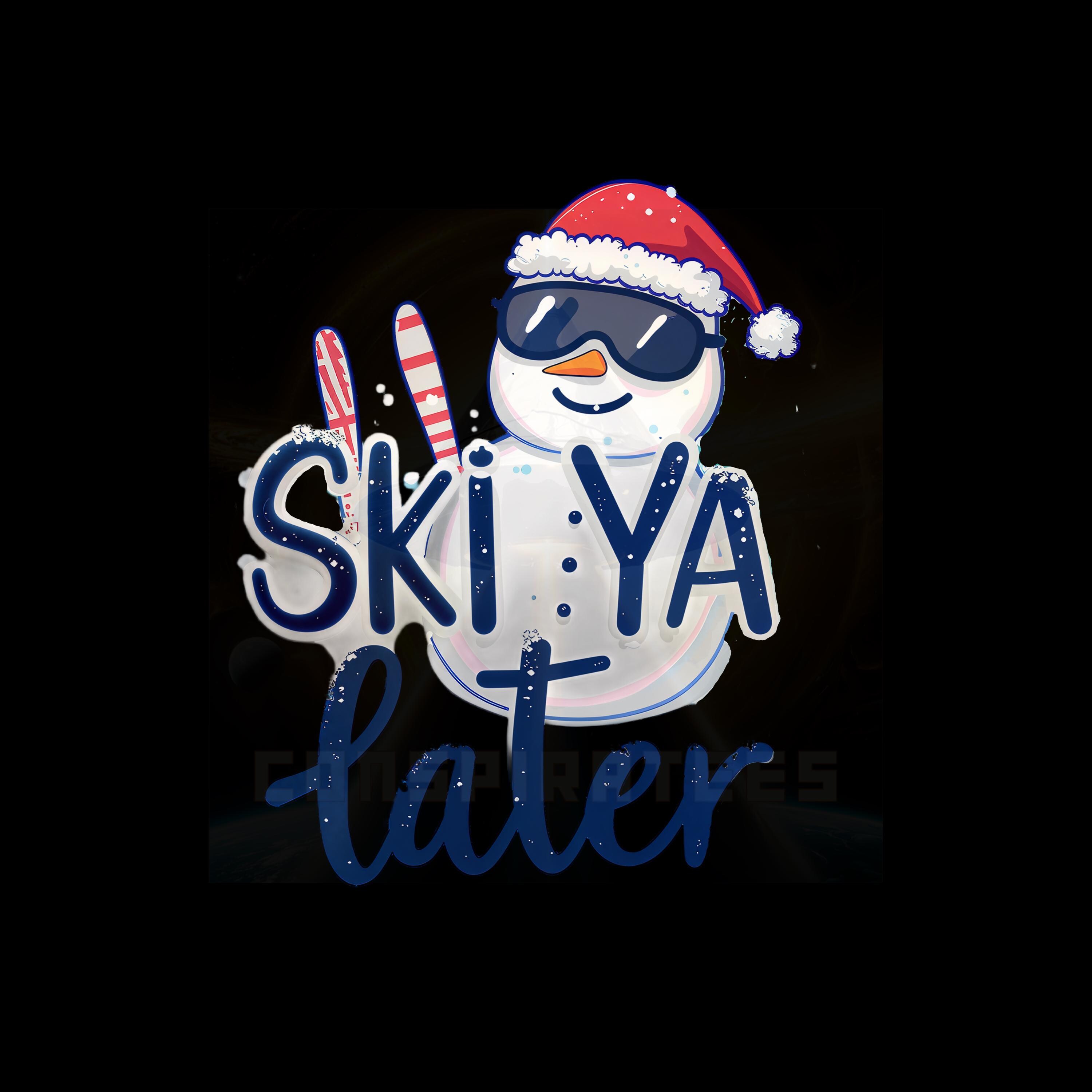 Ski Ya Later Snowman PNG: Winter Design (digital Download) - Etsy