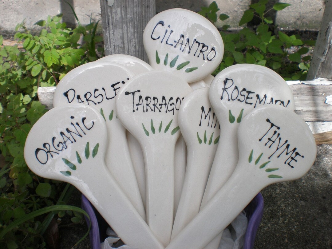 Herb Garden Markers ~ Ceramic Plant Labels - Etsy