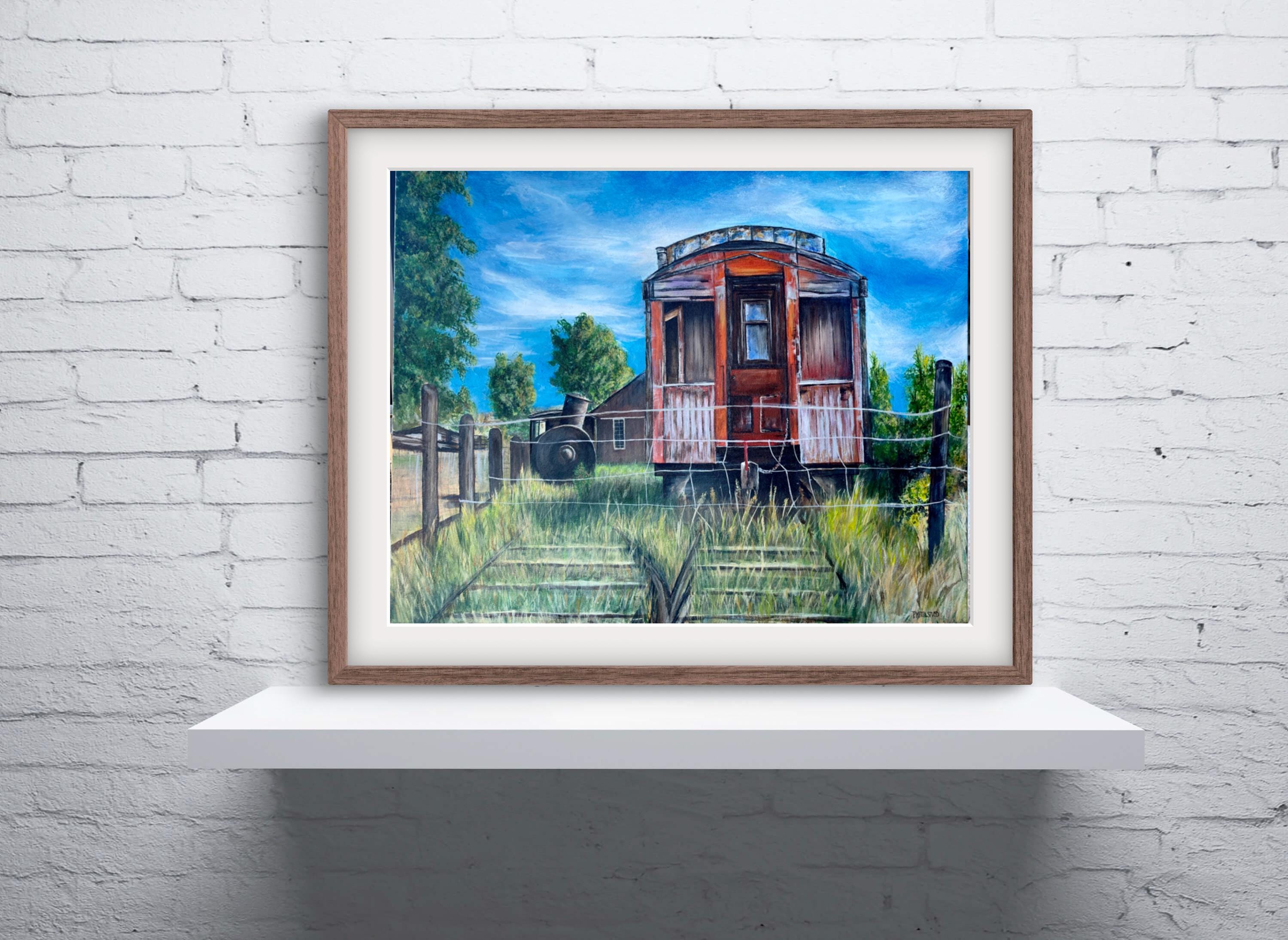 Vintage Train Original Painting. Acrylic on Cotton Canvas - Etsy