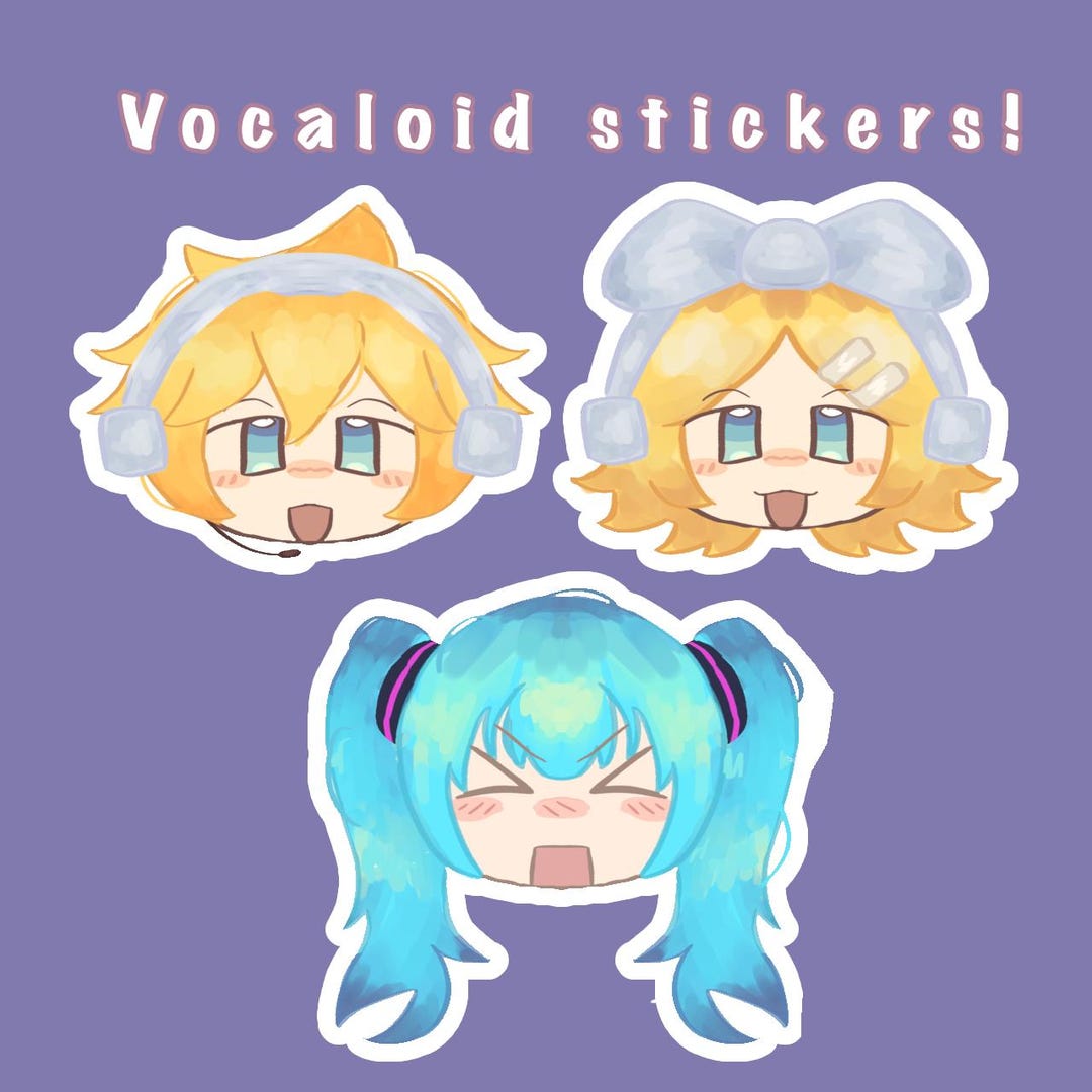 Vocaloid Stickers: Len, Rin, Miku - Water Resistant Fan Art - Etsy