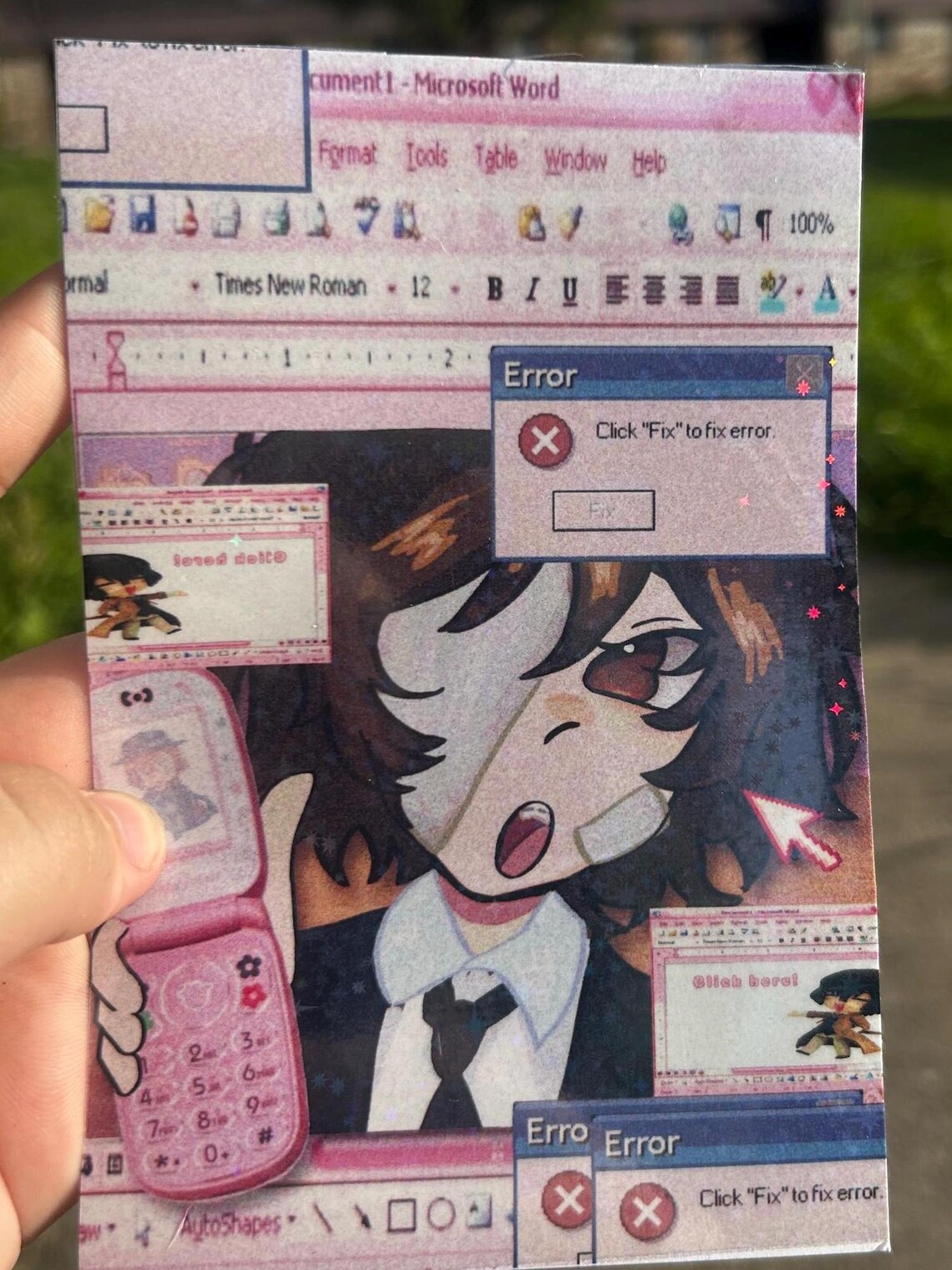 Bsd/bungo Stray Dogs Holographic Mini Art Print- Port Mafia Dazai With ...