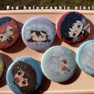 Bsd/ Bungo Stray Dogs Ships! Holographic 2.25 Inch Pins/buttons! - Etsy