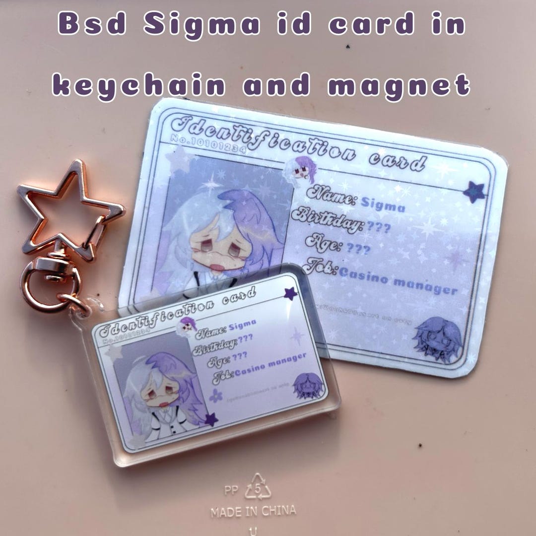 Bungo Stray Dogs Sigma: Holographic ID Card Magnet & Acrylic Keychain ...