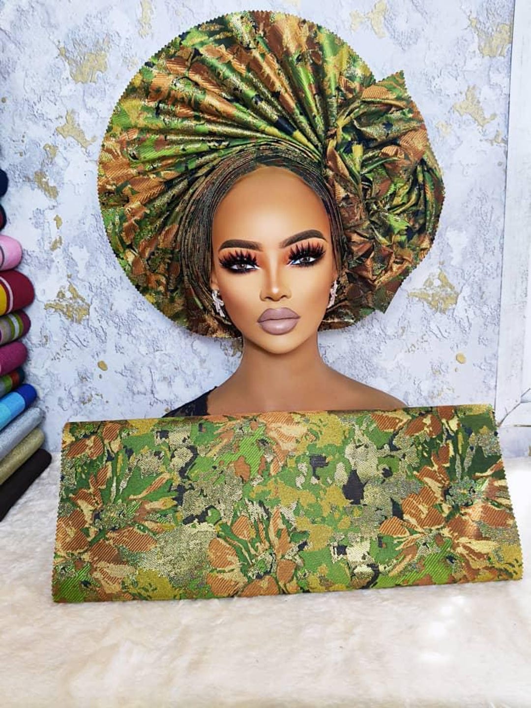 African Auto Gele, Pre-styled Gele, Sego Gele, 3D Printed Gele, Damask ...