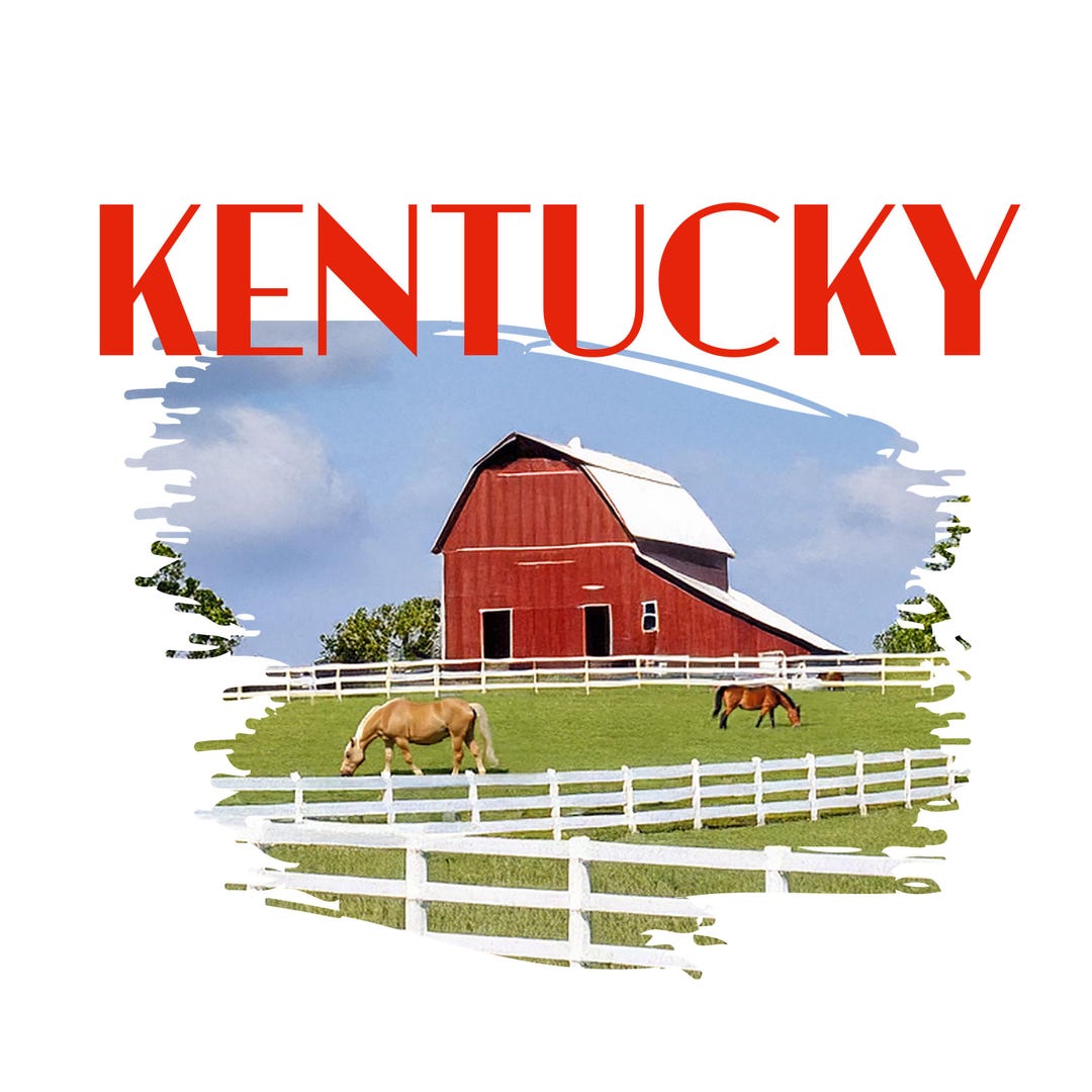 Retro Kentucky State Logo PNG: Vintage Clipart (digital Download for ...