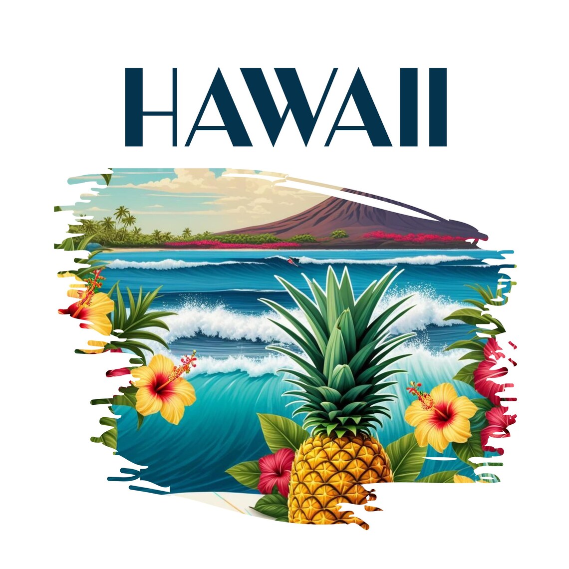 Hawaii PNG Digital Download, State Logo PNG Printful, Vintage Hawaii ...
