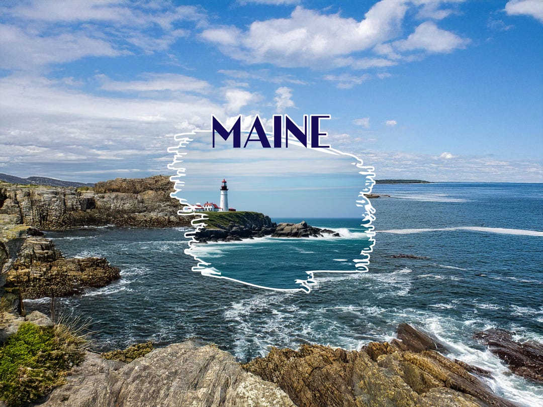 Maine PNG Digital Download Bundle, State Desktop Wallpaper, Maine ...