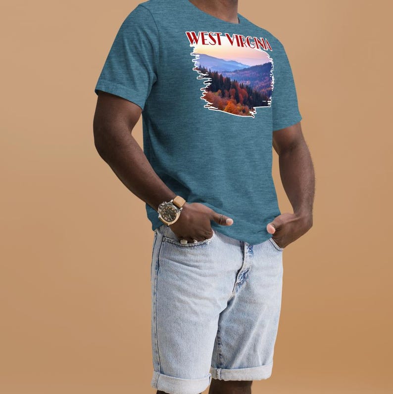 West Virginia T-shirt, Retro West Virginia Art, State Logo PNG Printful ...