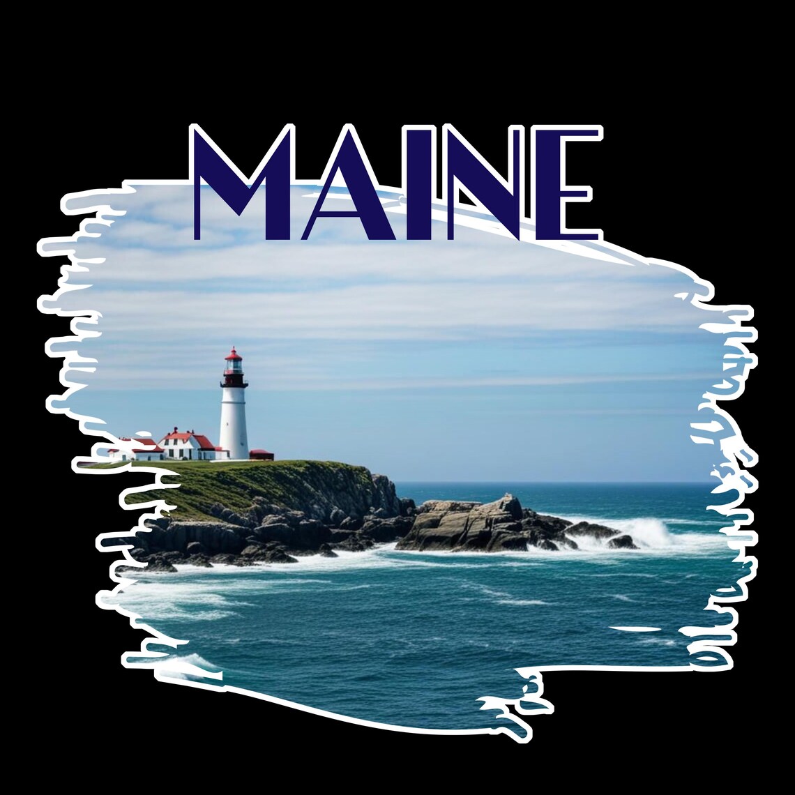 Maine PNG Digital Download, State Logo PNG Printful, Vintage Maine PNG ...