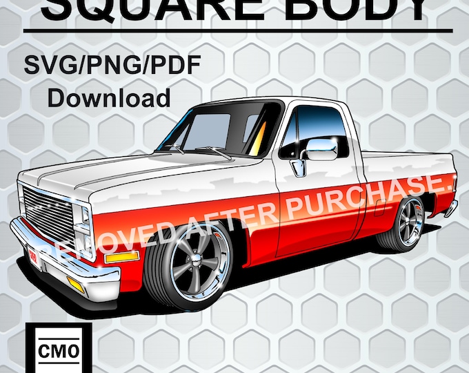 Chevy Squarebody Truck, Chevy C10, Digital File 4 Pack #3, Christmas ...