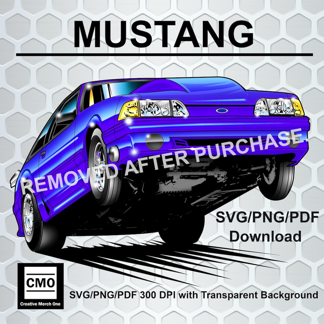 Fox Body Mustang Drag Racing Clipart (SVG/PNG/PDF) - Etsy