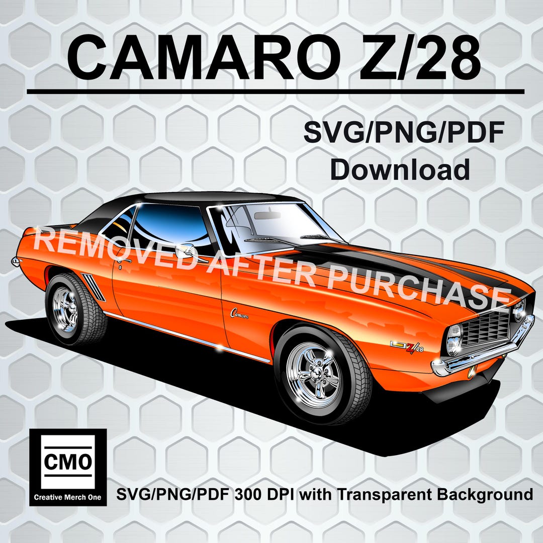 Classic Chevy Camaro SVG/PNG/PDF 300 Dpi| Transparent Background| Clip ...