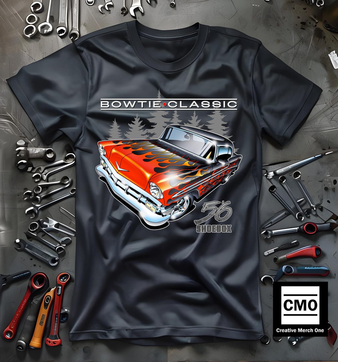 Flamed 56 Chevy T-shirt: Vintage Hot Rod Tee - Etsy