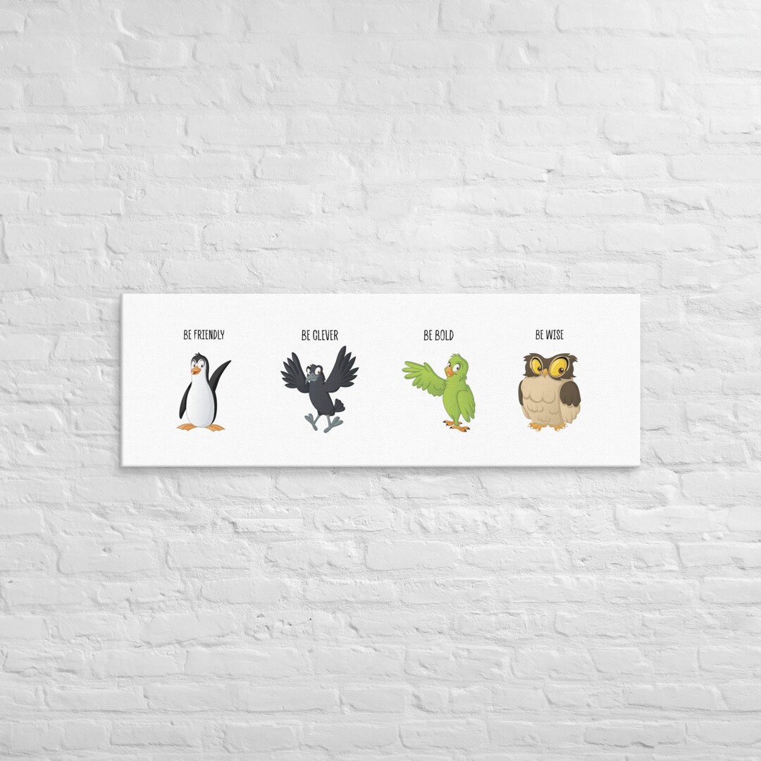 Be Friendly, Clever, Bold & Wise – Cartoon Bird Message Art for Kids ...