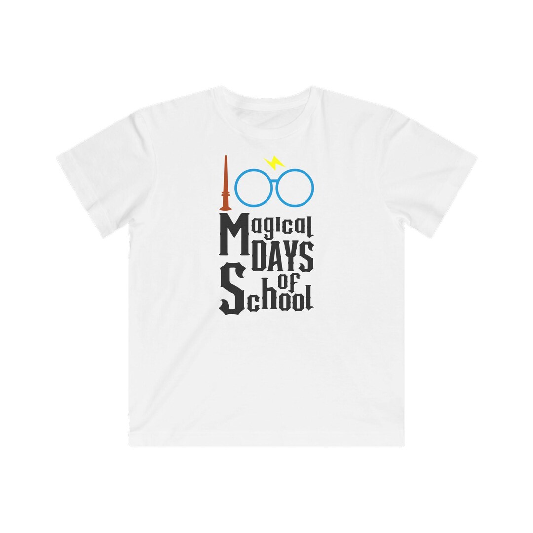 100 Magical Days of School Kids Tee, 100th Day of School , Wizard Shirt ...