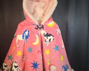 Floral Pattern - Car Seat Poncho - Hooded - Reversible - Soft Fleece ...