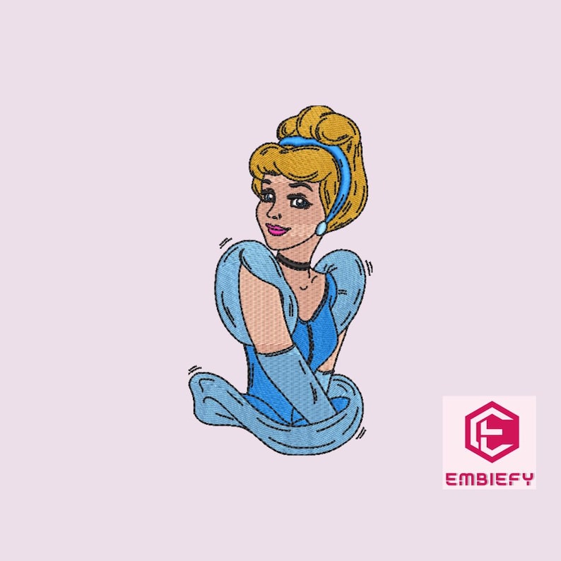 Princess Cinderella Machine Embroidery Design, 3 Sizes (digital Files ...